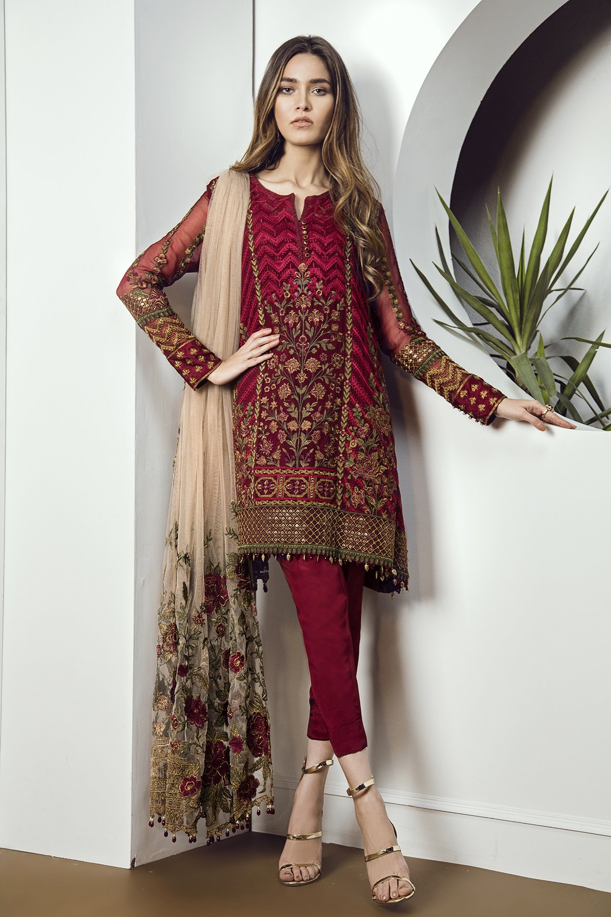 Baroque - Chantelle - CHERRY ROSE - Zinnia Couture